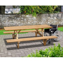 Wheelchair Accessible Picnic Table - Teak - 2.4m