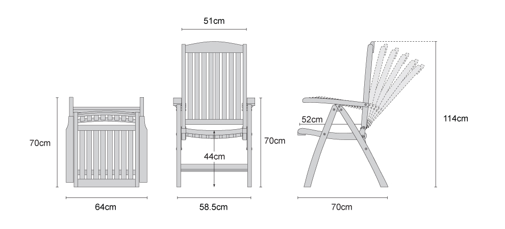 Tewkesbury Teak Outdoor Recliner Chair